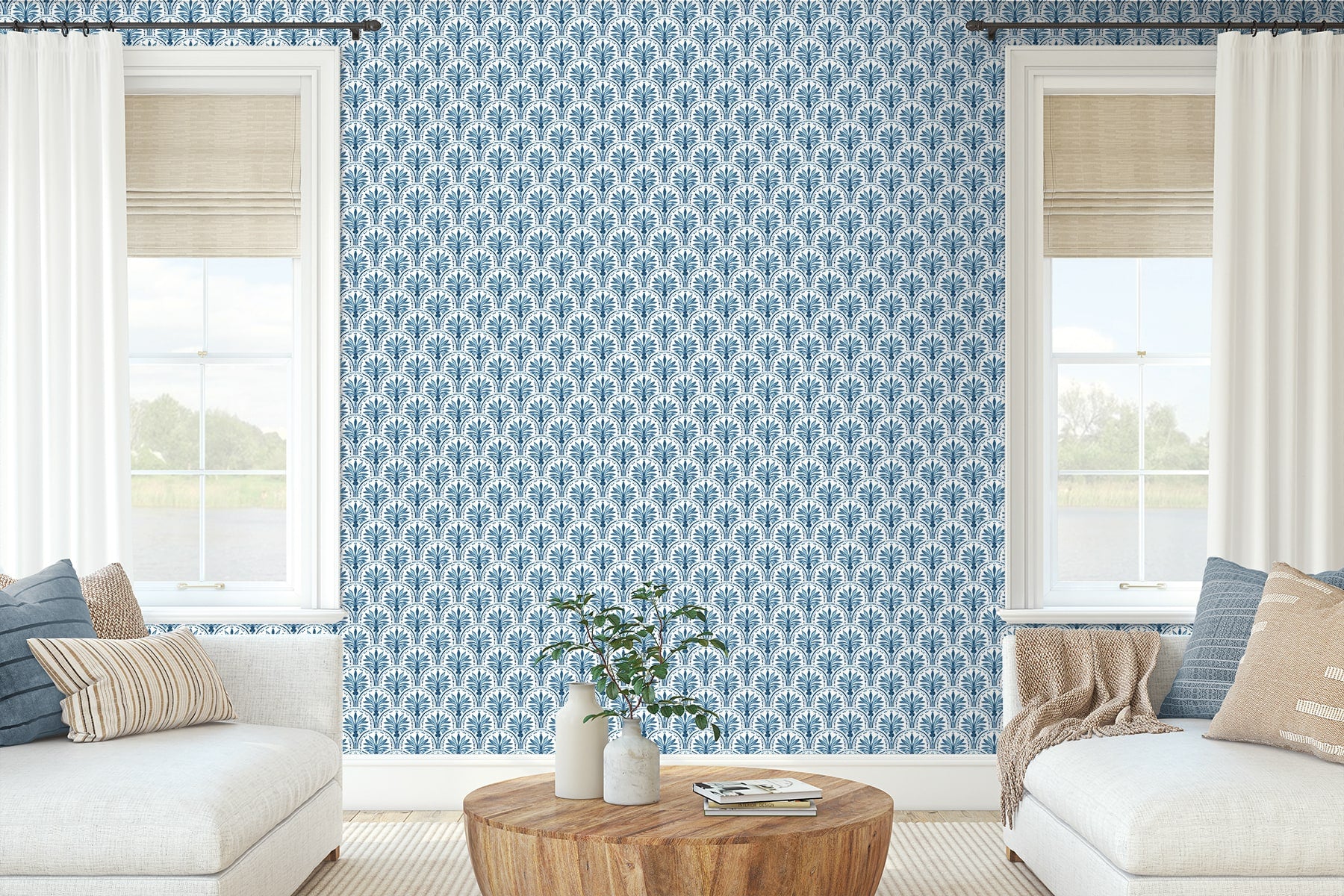 Scalloping Geometric Peel and Stick Removable Wallpaper – Say Decor LLC