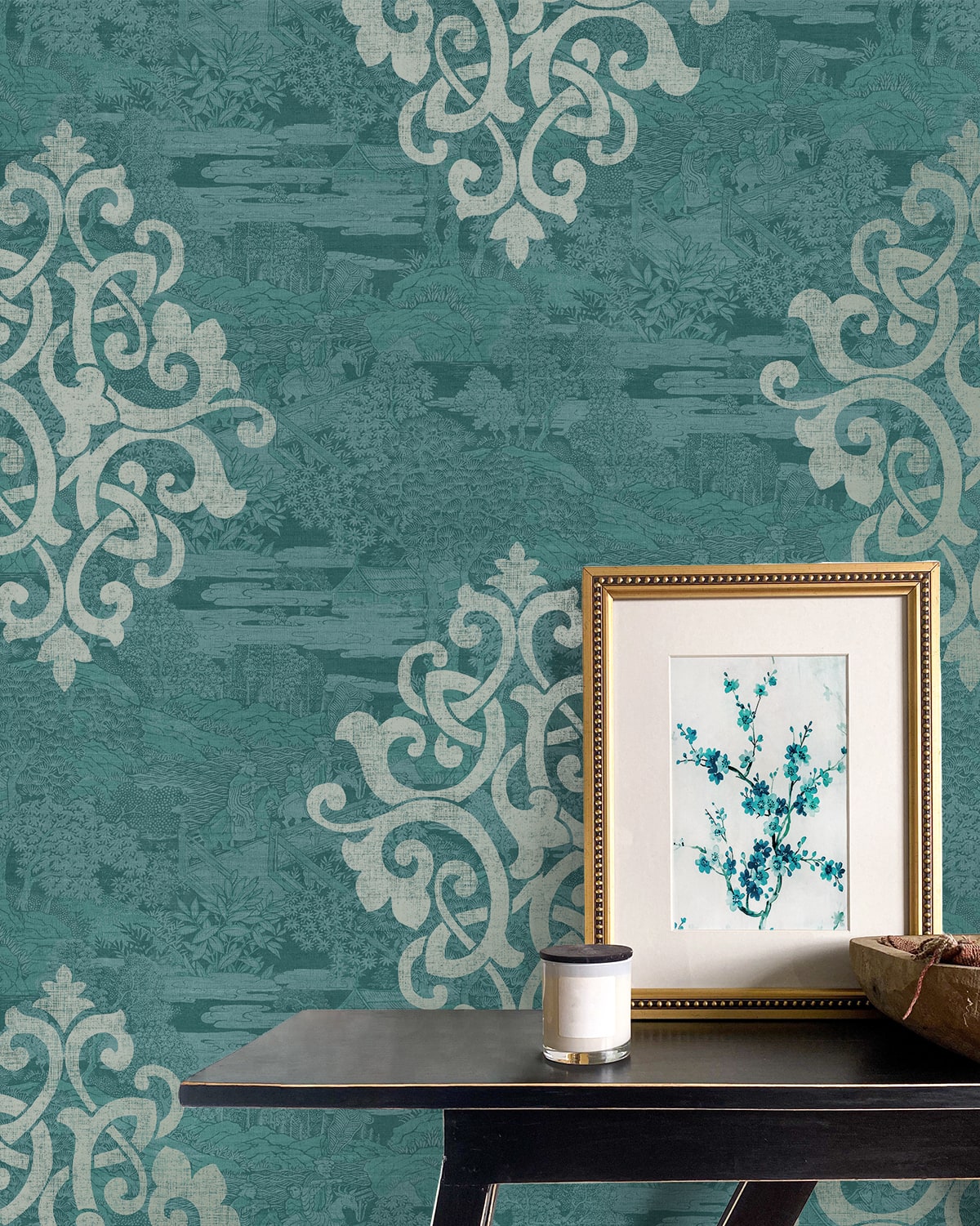 Eaton Damask Unpasted Wallpaper – Say Decor LLC