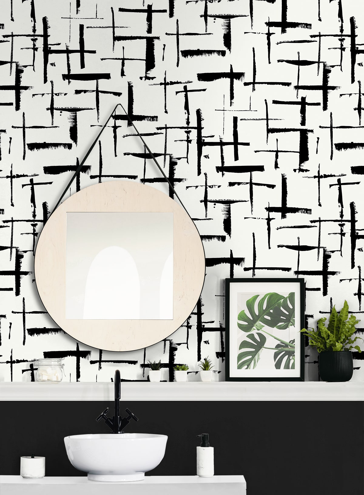 Crosshatch Abstract Premium Peel and Stick Removable Wallpaper – Say ...