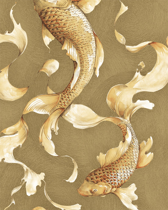 Metallic Koi Fish Unpasted Wallpaper – Say Decor LLC