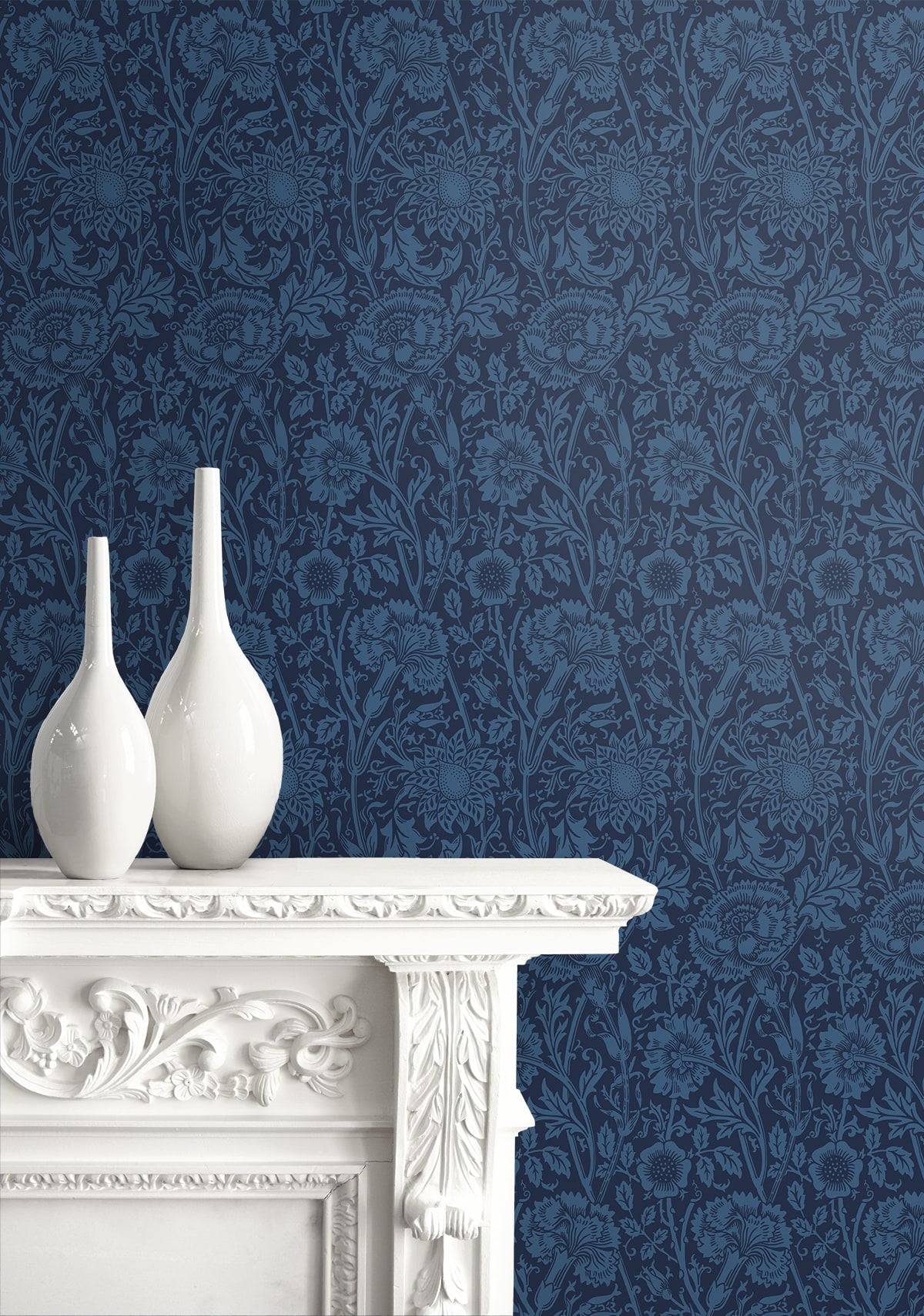 Victorian Navy Blue Wallpaper