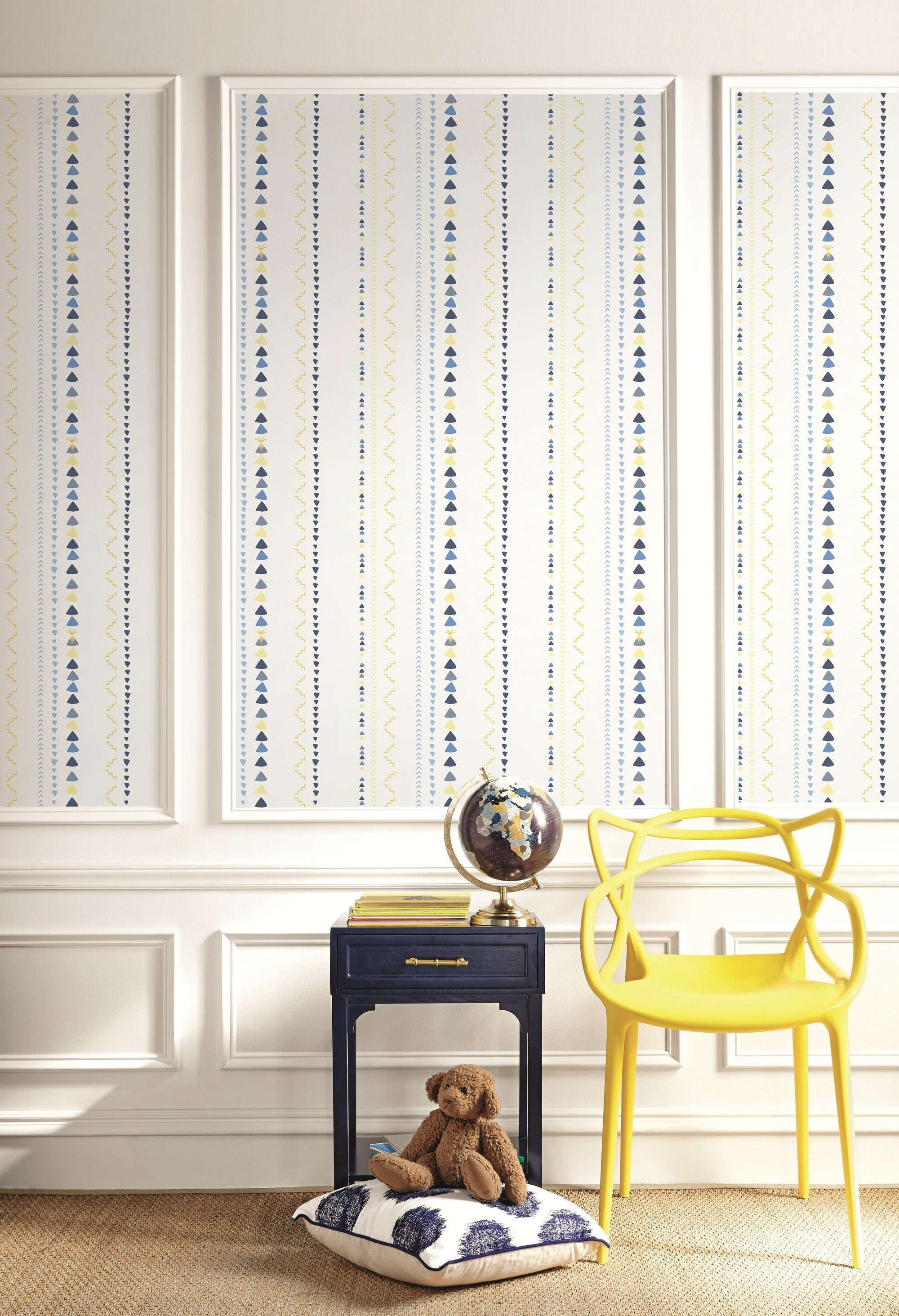 Playdate Adventure Volcano Stripe Kids Unpasted Wallpaper – Say Decor LLC